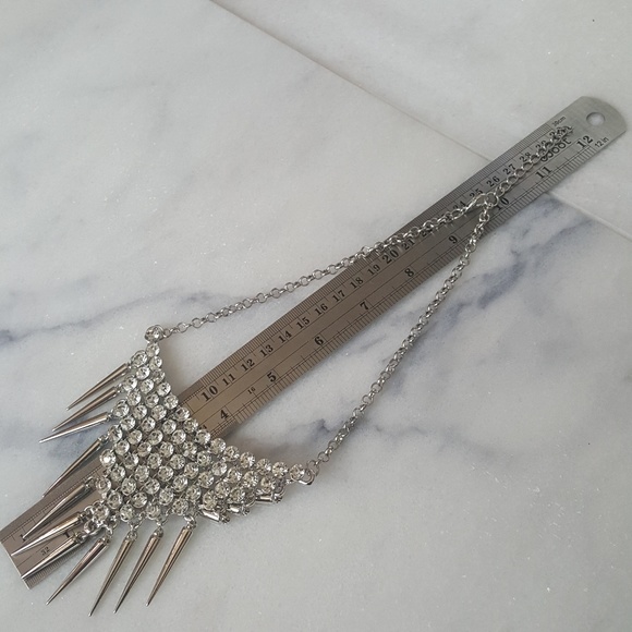 Jewelry | Silver Spike Bib Necklace | Poshmark